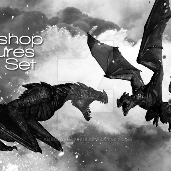 16 Dragons Brushes - Photoshop brushes