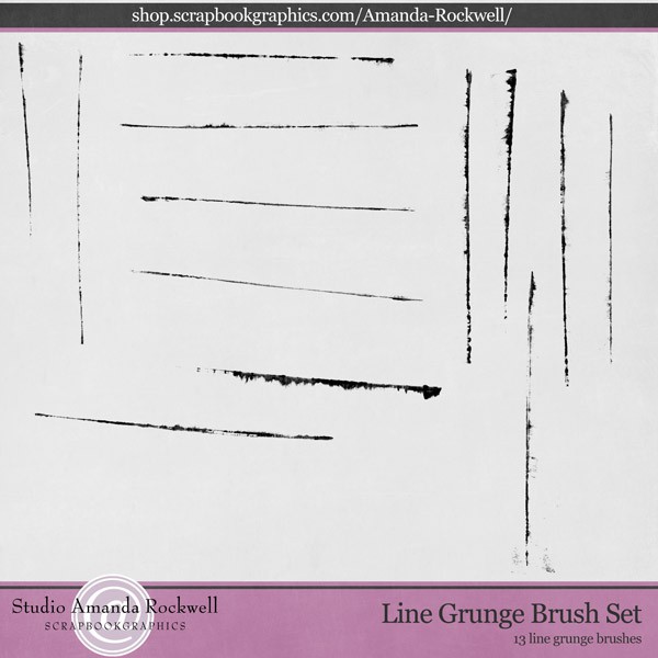 Line Grunge Brush Set - Photoshop brushes