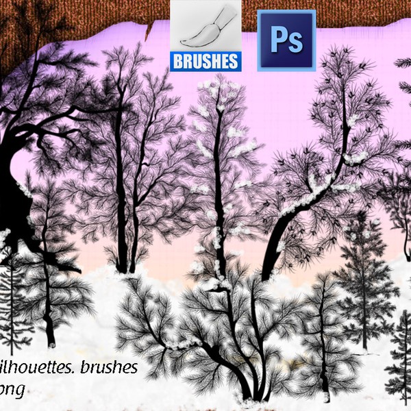 Pine Silhouettes Brushes - Photoshop brushes