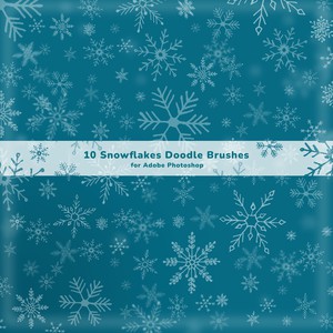 10 Snowflakes Doodle Brushes for Adobe Photoshop - Photoshop brushes