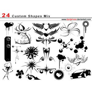 Custom Shape Mix - Photoshop custom shapes