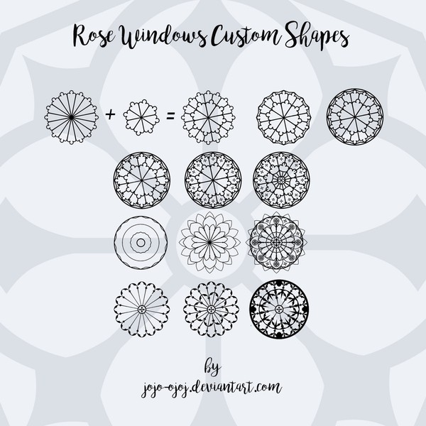Rose Windows Shapes - Photoshop custom shapes