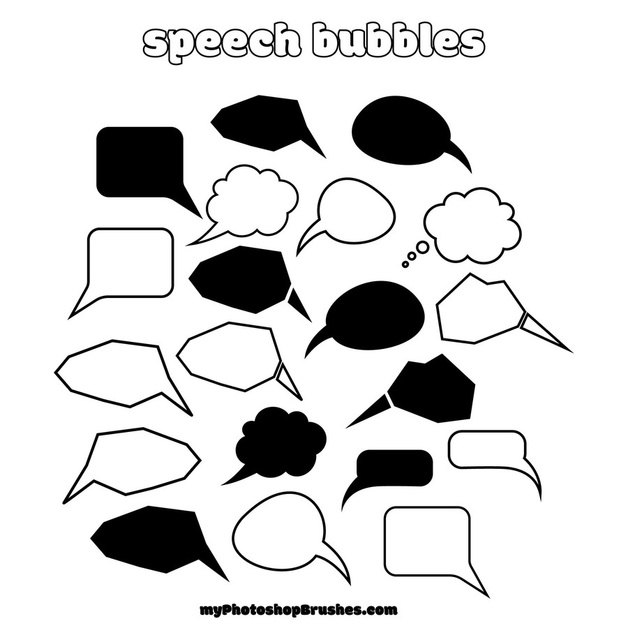Speech Bubbles Custom Shapes Photoshop Custom Shapes