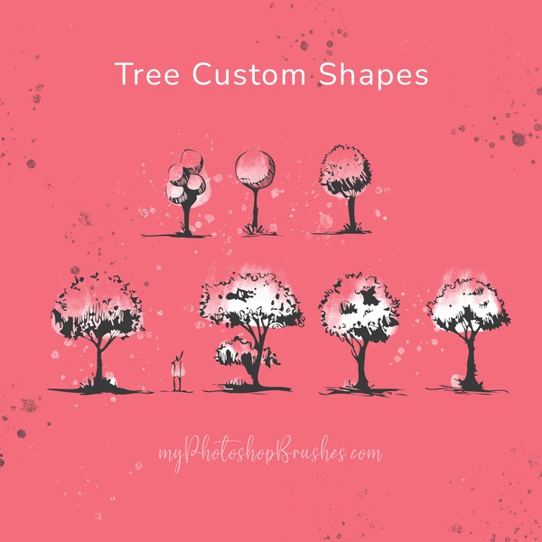 Tree Shapes for Architecture - Photoshop custom shapes