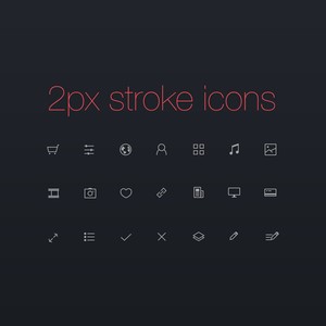 Minimal Stoke Styled Icons - Photoshop psd