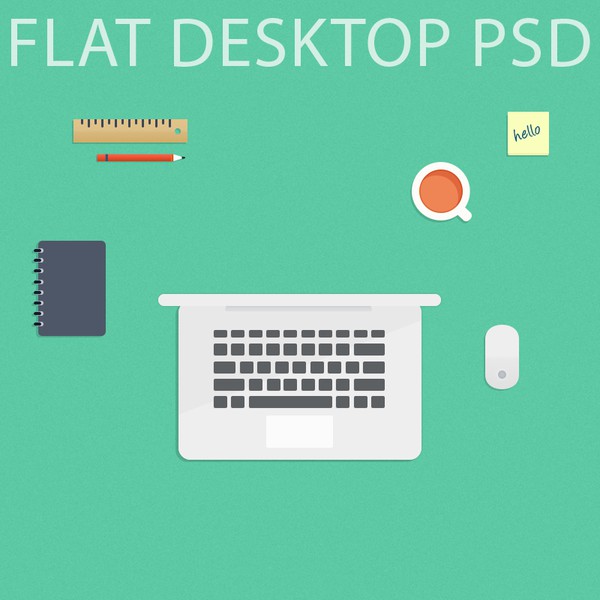 Flat Desktop PSD - Photoshop psd