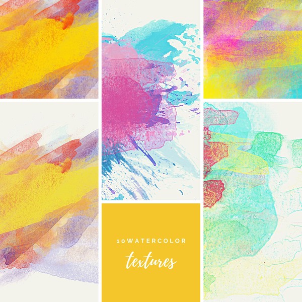 10 Colorful Watercolor Free Textures - Photoshop textures