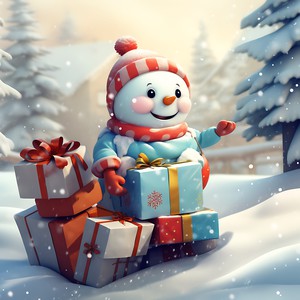 Winter Joy with Snowman - Photoshop images