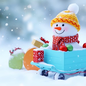 Joyful Winter Snowman - Photoshop images