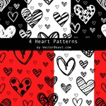 4 Heart Patterns - Photoshop patterns